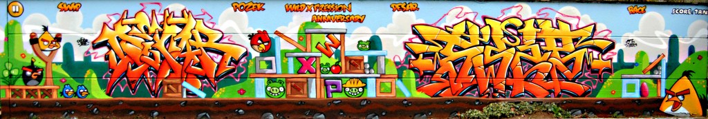 Angry birds graffiti par Swiponer et Desar Wxp Crew Toulouse